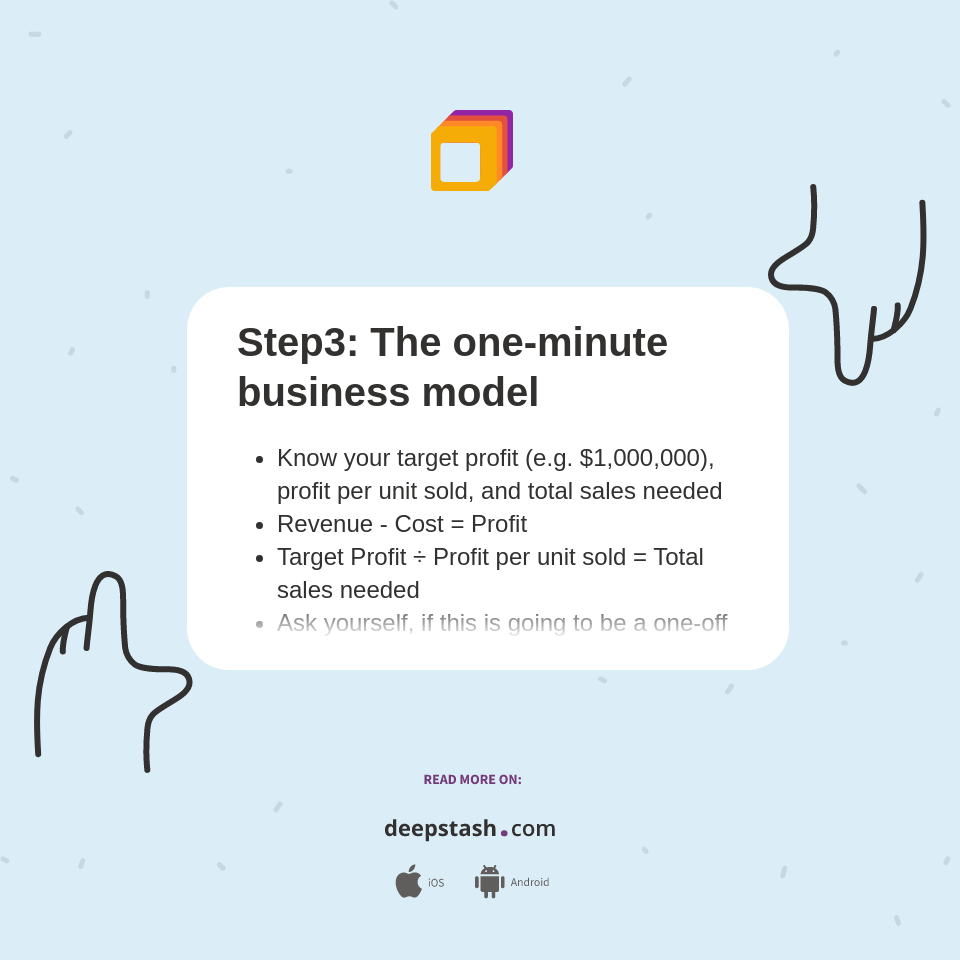 Step3: The one-minute business model - Deepstash