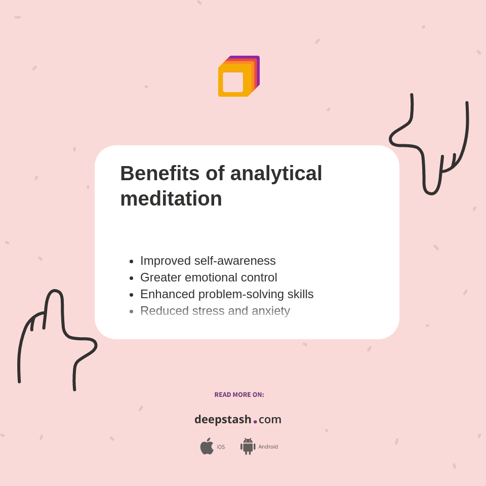 Benefits of analytical meditation - Deepstash