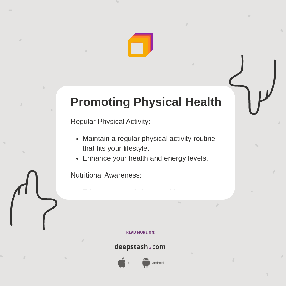 Promoting Physical Health - Deepstash