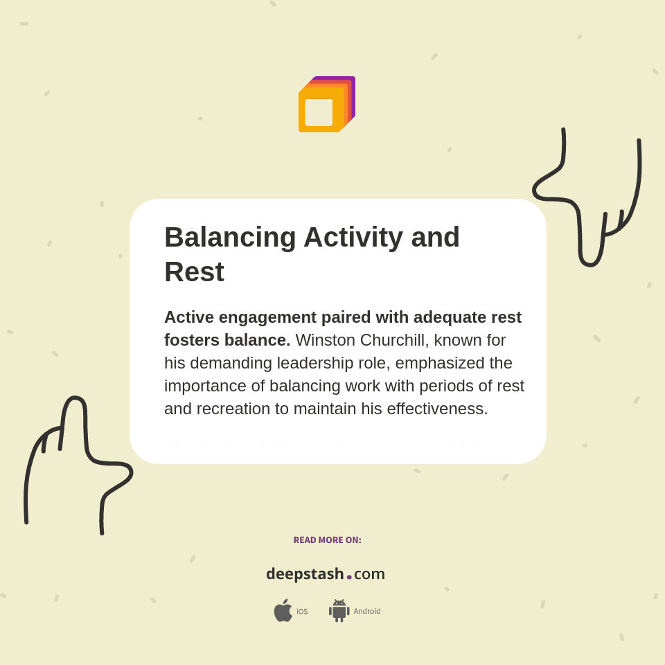 Balancing Activity and Rest - Deepstash