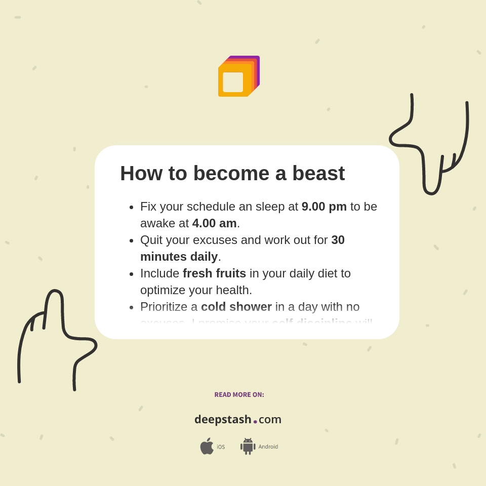How to become a beast - Deepstash