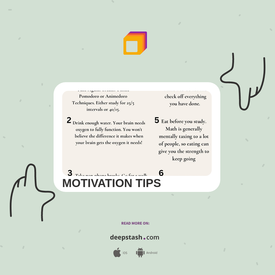 MOTIVATION TIPS - Deepstash