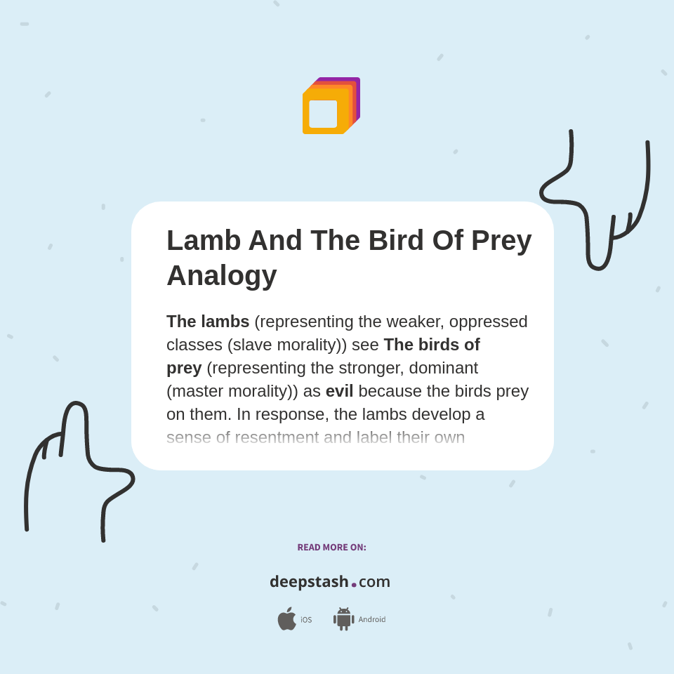 Lamb And The Bird Of Prey Analogy - Deepstash