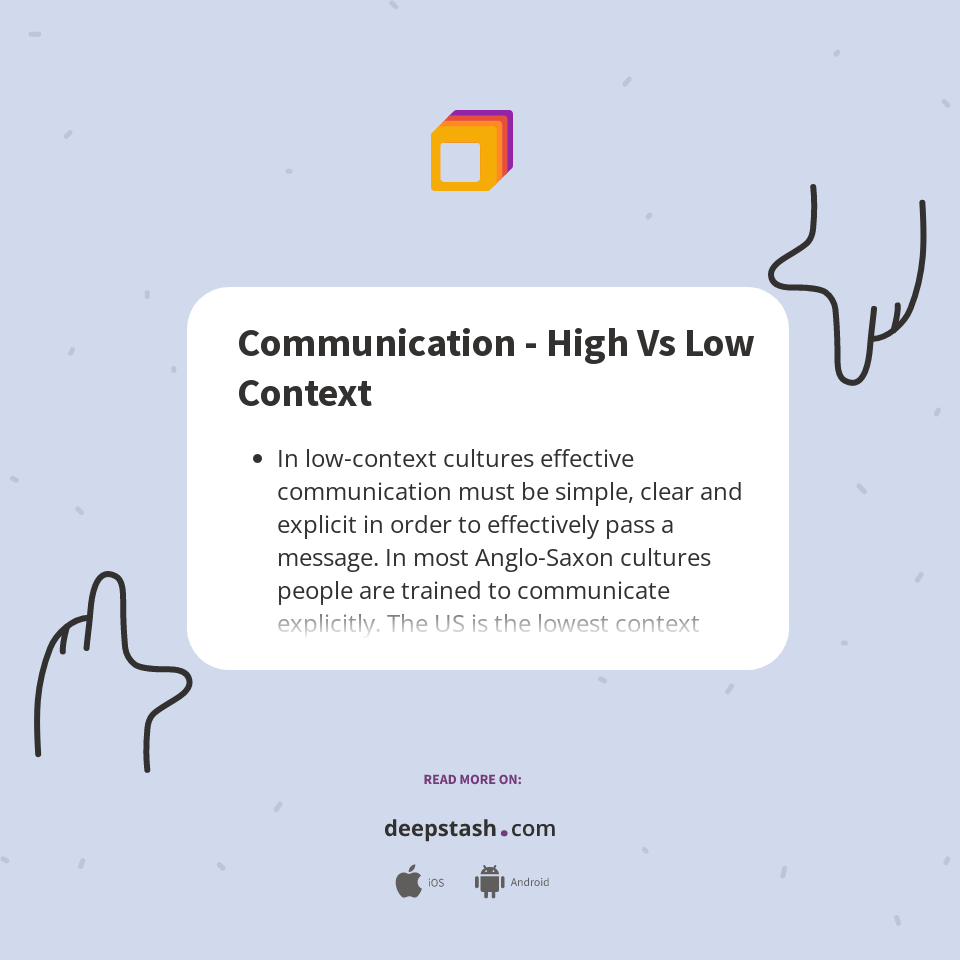 Communication - High Vs Low Context - Deepstash