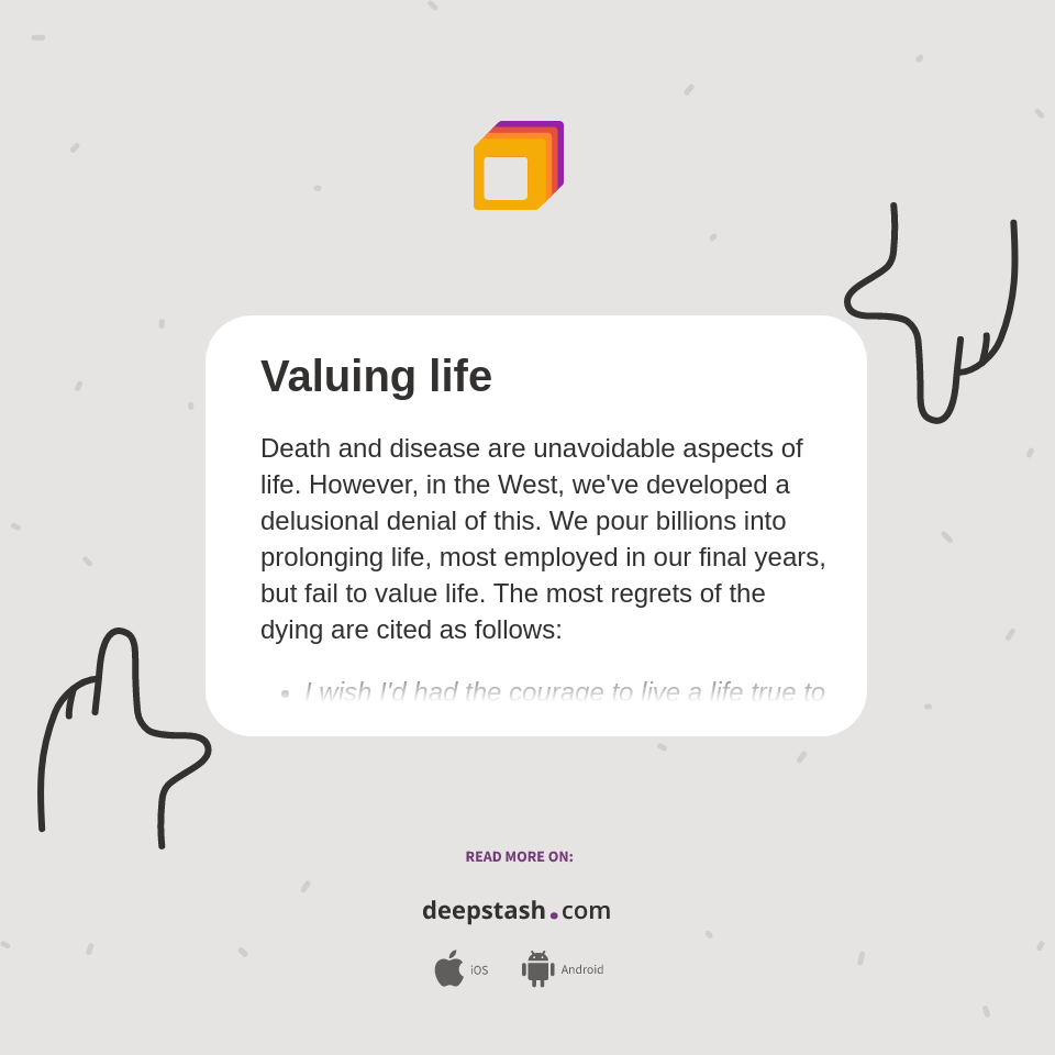Valuing life - Deepstash