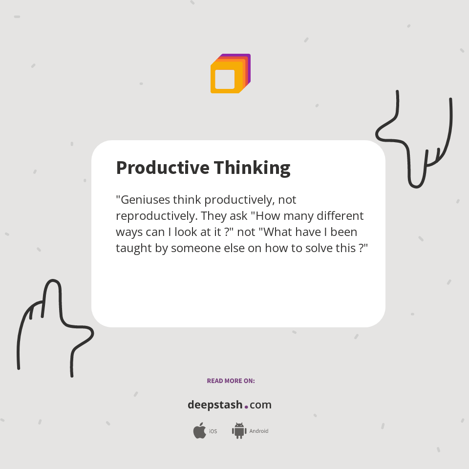 Productive Thinking - Deepstash