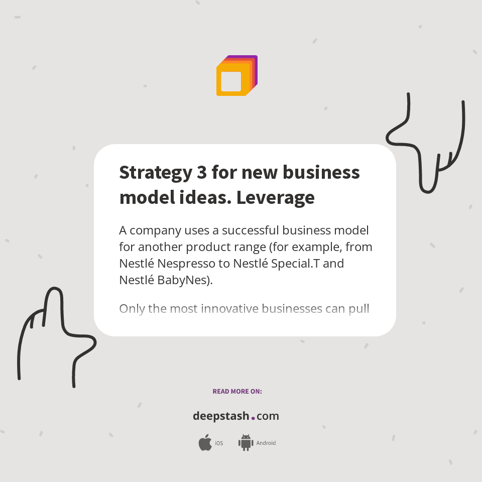 Strategy 3 for new business model ideas. Leverage - Deepstash