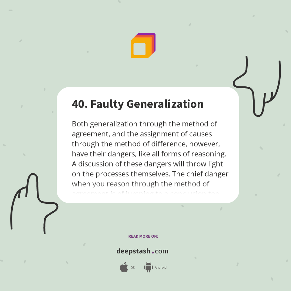 40. Faulty Generalization - Deepstash
