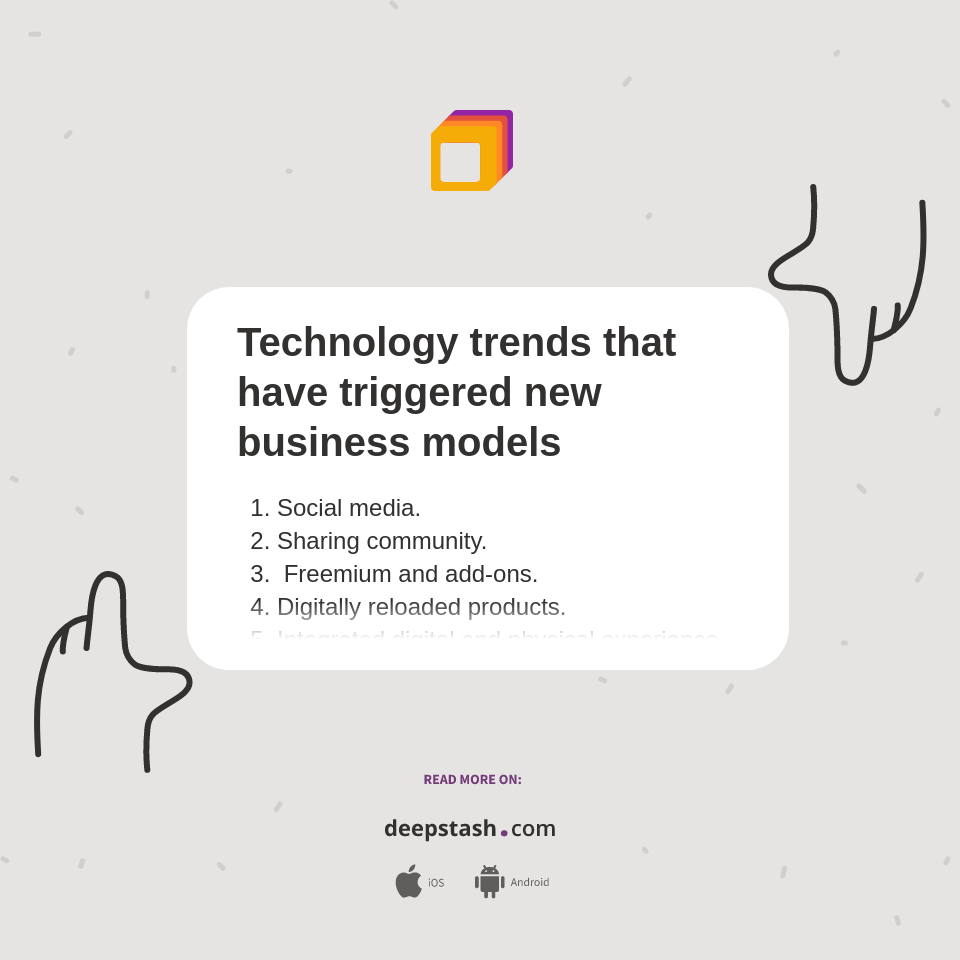 Technology trends that have triggered new business models - Deepstash