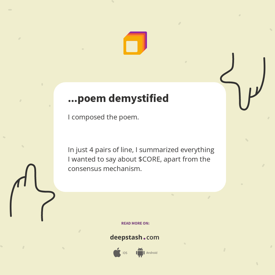 ...poem demystified - Deepstash