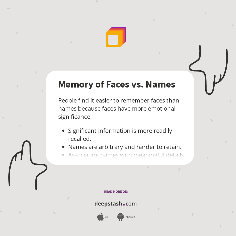 Memory of Faces vs. Names - Deepstash