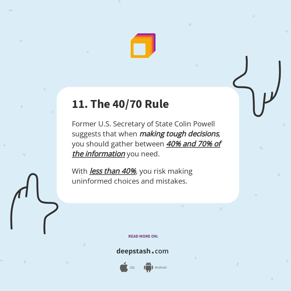 11. The 40/70 Rule - Deepstash