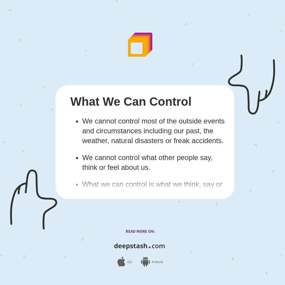 What We Can Control Deepstash