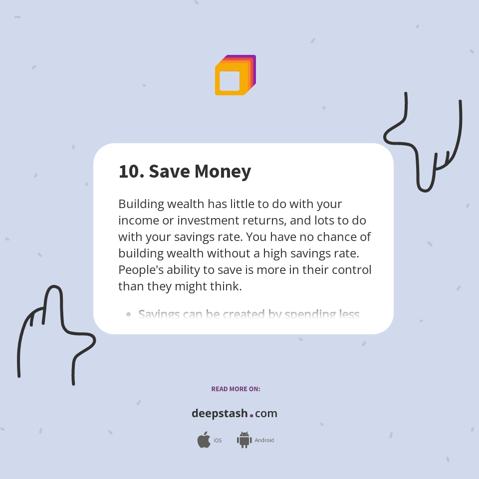 10. Save Money - Deepstash
