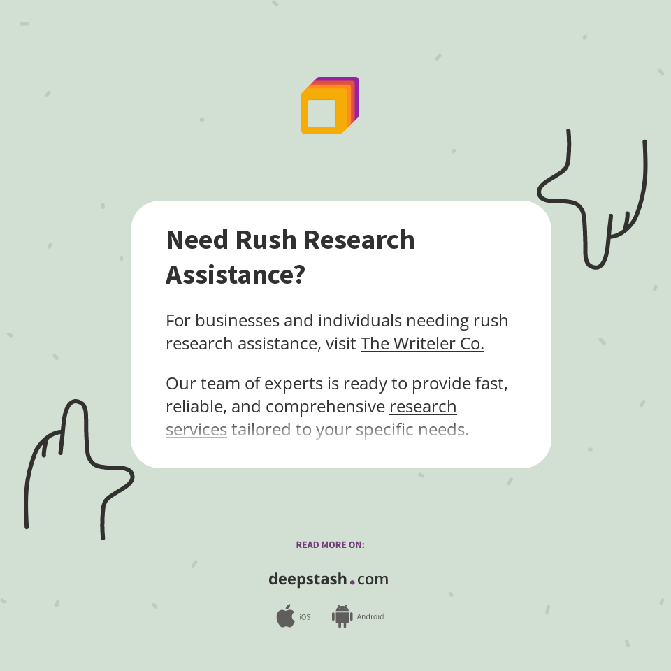 Need Rush Research Assistance? - Deepstash