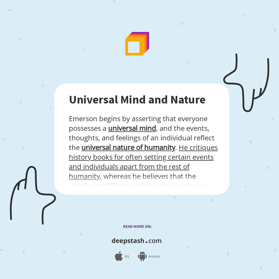 Universal Mind and Nature - Deepstash