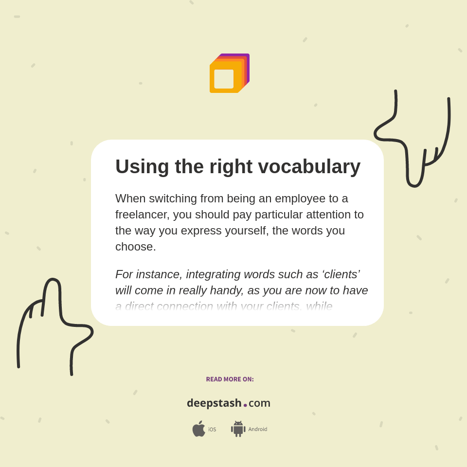 Using the right vocabulary - Deepstash