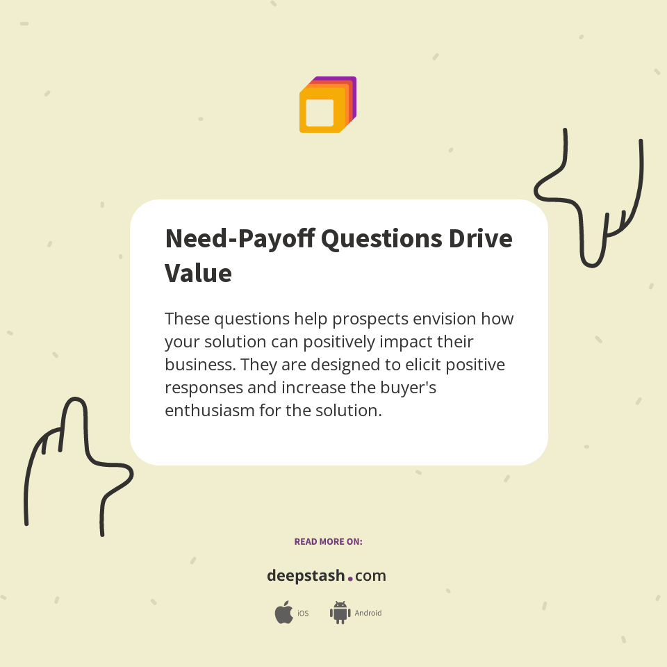 Need-Payoff Questions Drive Value - Deepstash