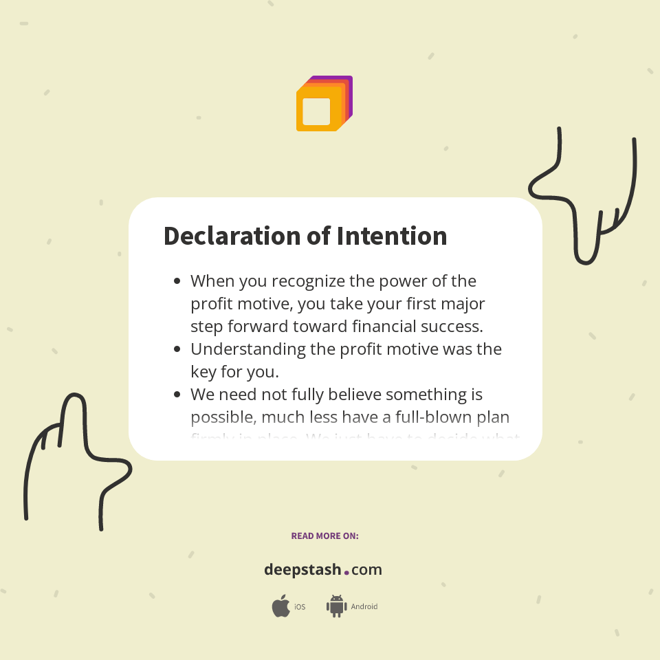 Declaration of Intention - Deepstash
