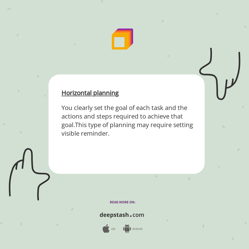 Horizontal planning You clearly... - Deepstash