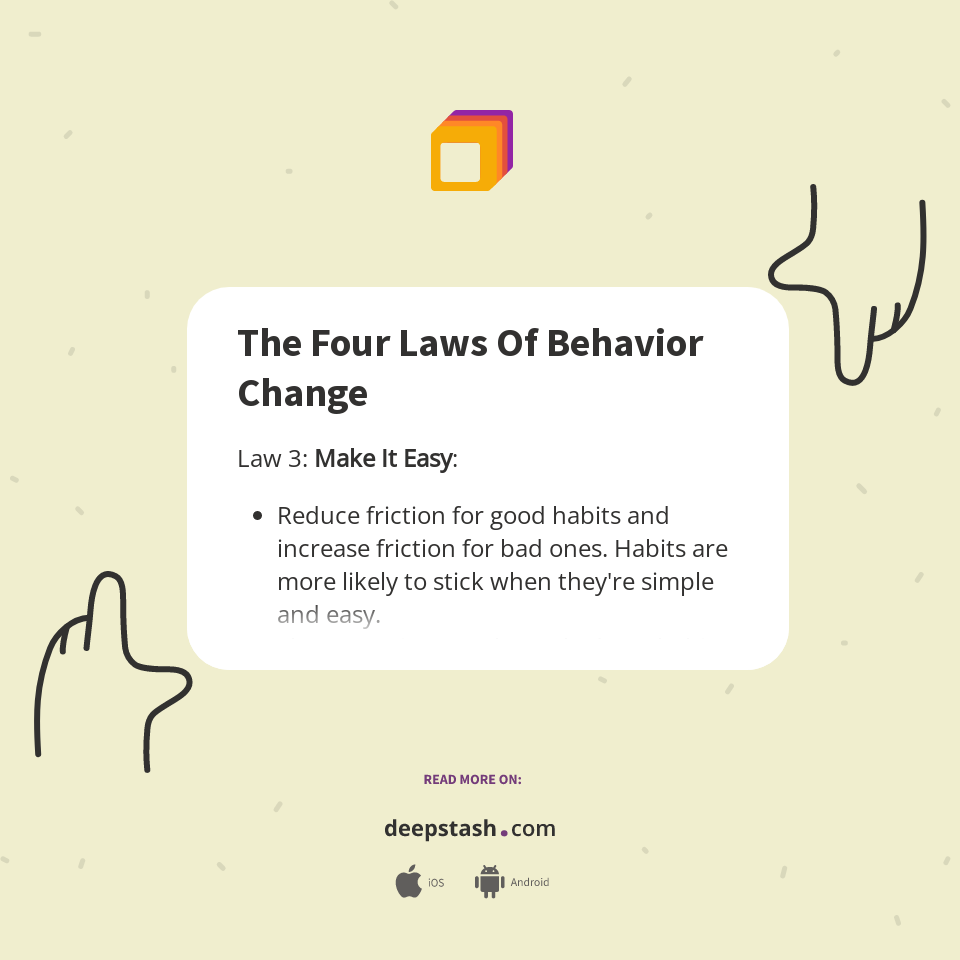 The Four Laws Of Behavior Change - Deepstash