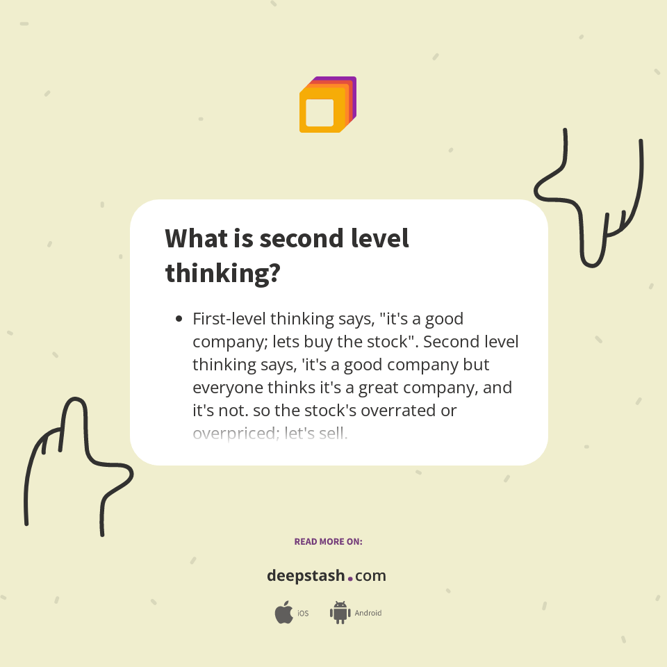 What is second level thinking? - Deepstash
