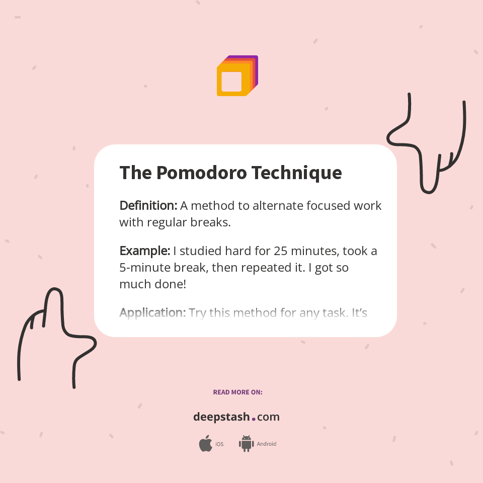 The Pomodoro Technique - Deepstash
