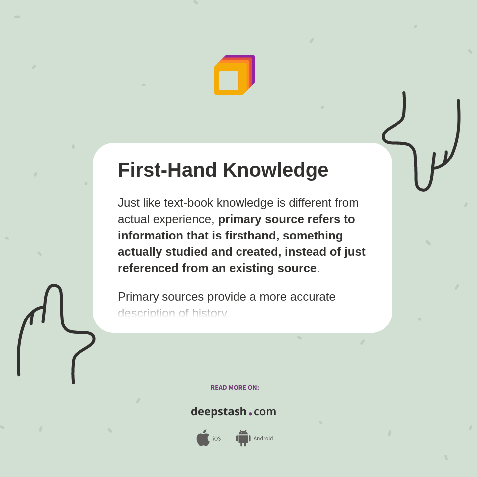 First Hand Knowledge Deepstash