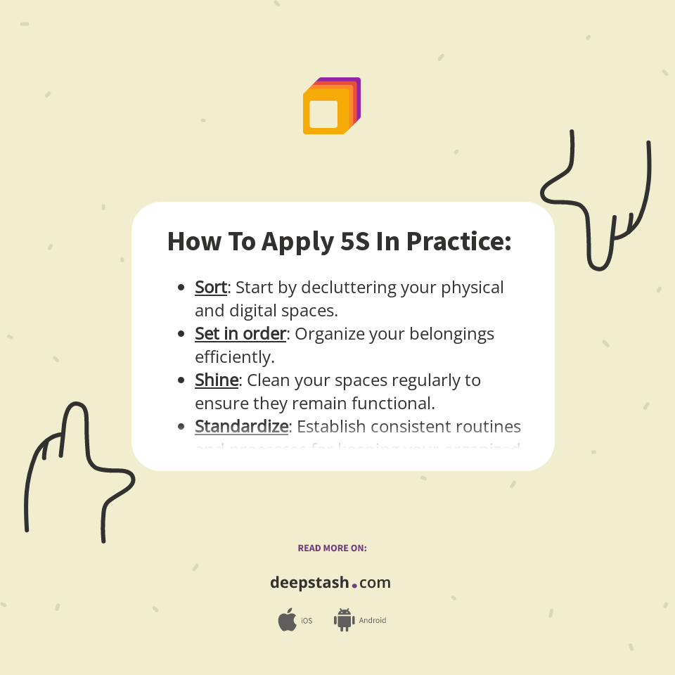 How To Apply 5S In Practice: - Deepstash