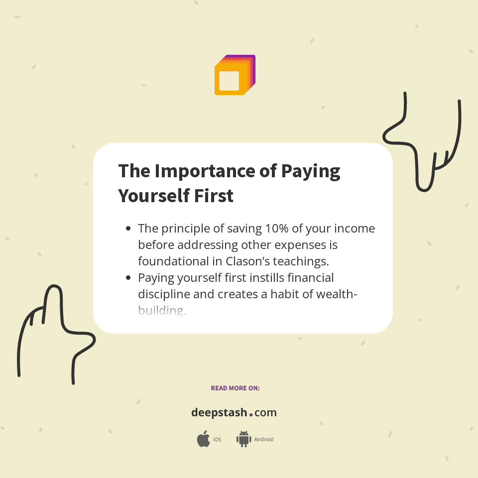 The Importance of Paying Yourself First - Deepstash
