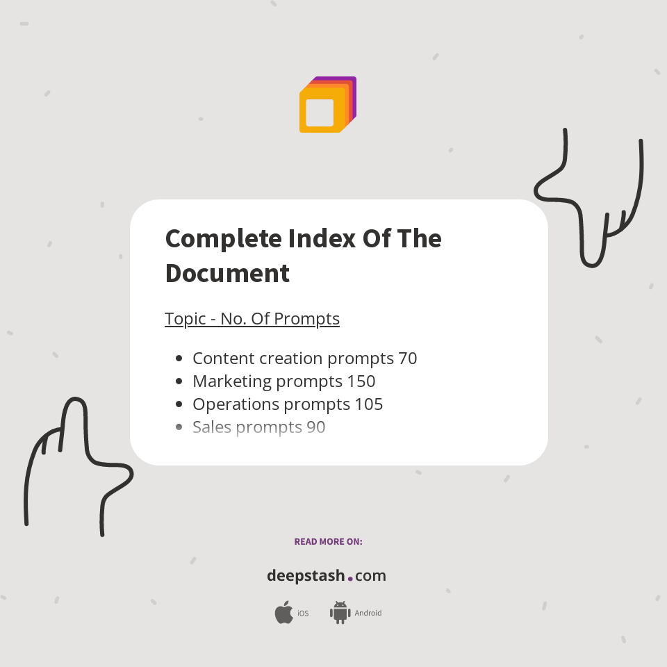 Complete Index Of The Document - Deepstash