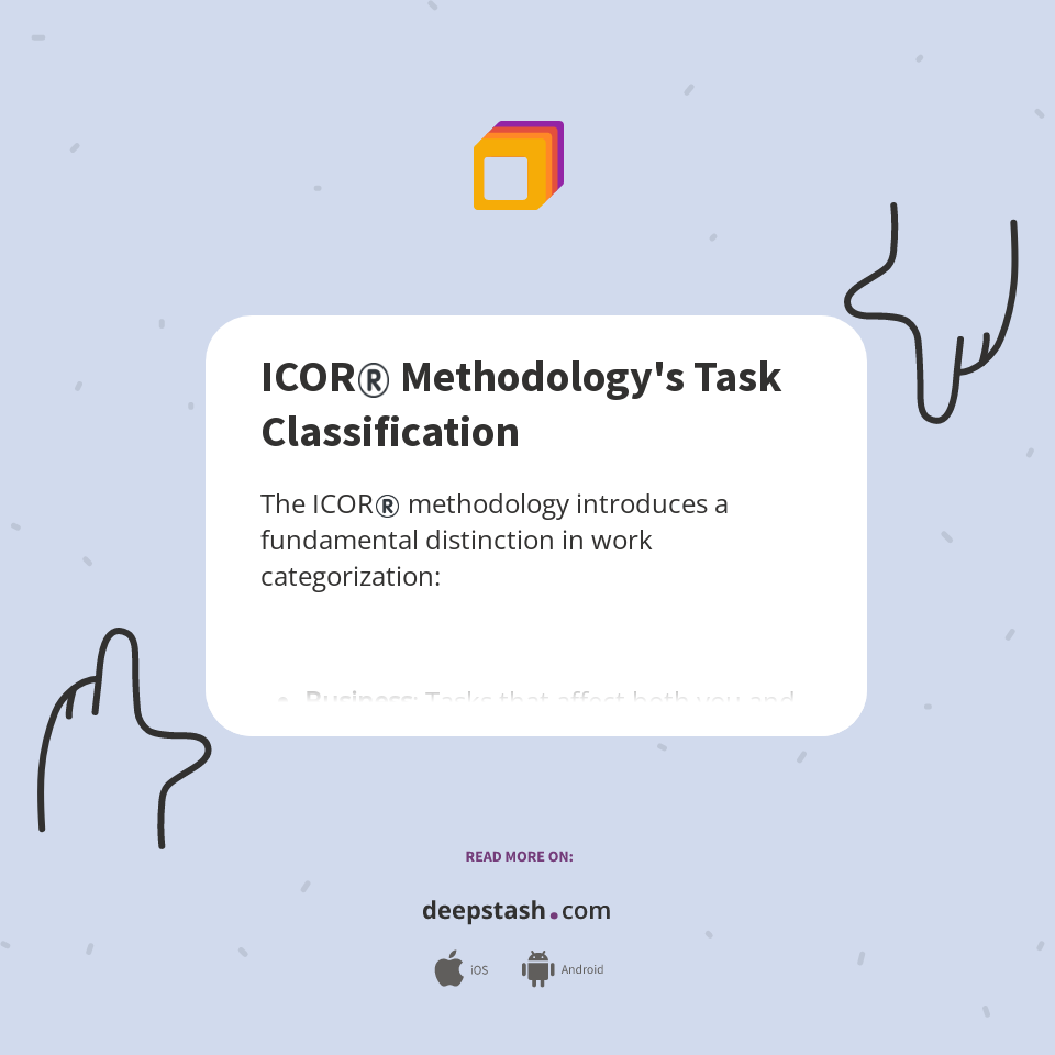 ICOR® Methodology's Task Classification - Deepstash
