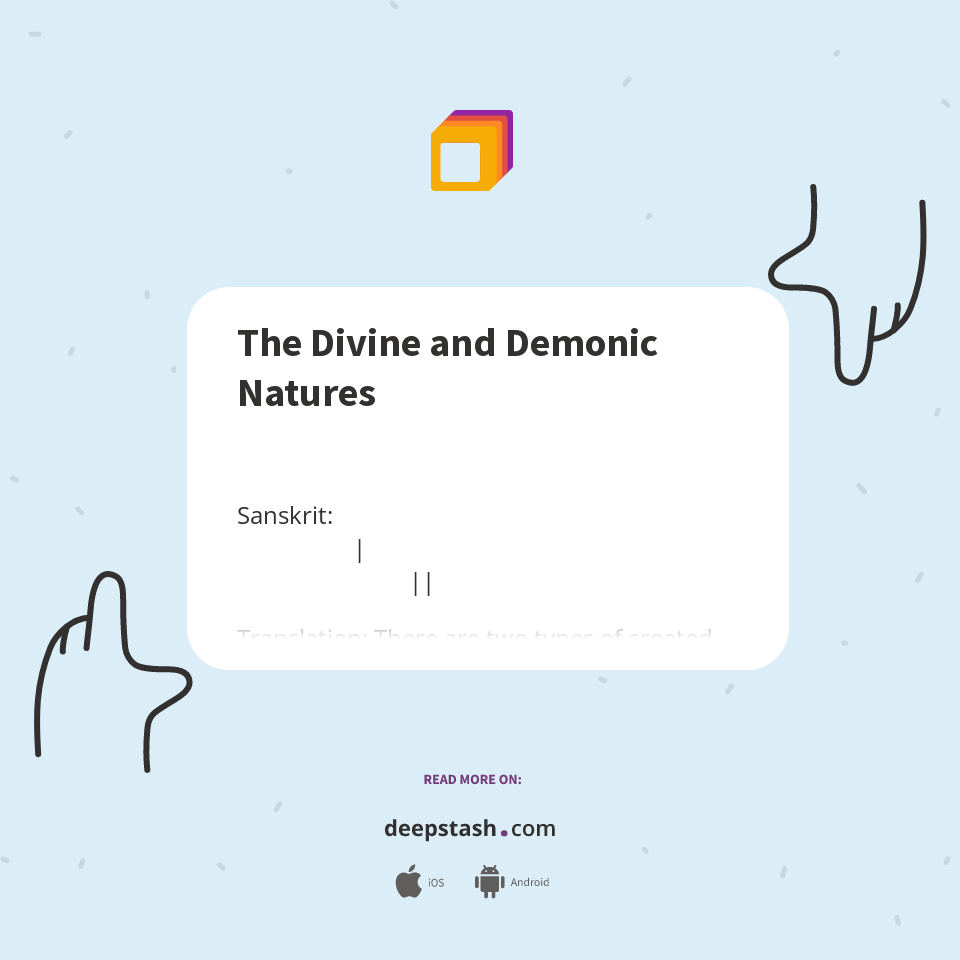 The Divine and Demonic Natures - Deepstash