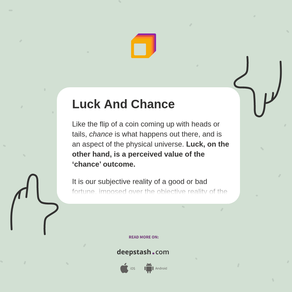 Luck And Chance - Deepstash