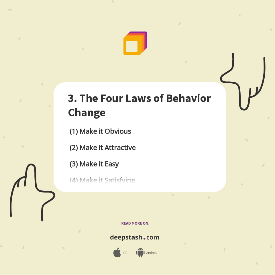 3. The Four Laws of Behavior Change - Deepstash