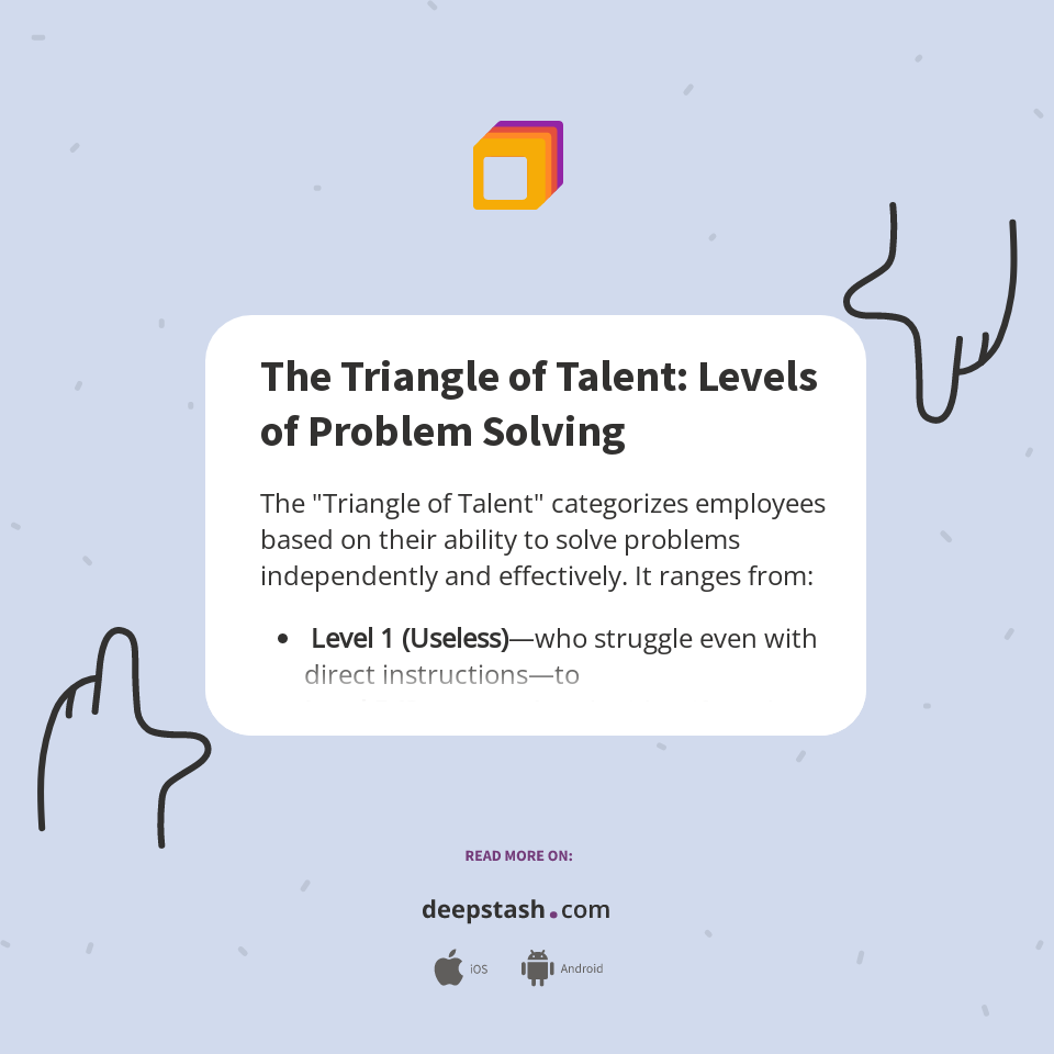 The Triangle of Talent: Levels of Problem Solving - Deepstash