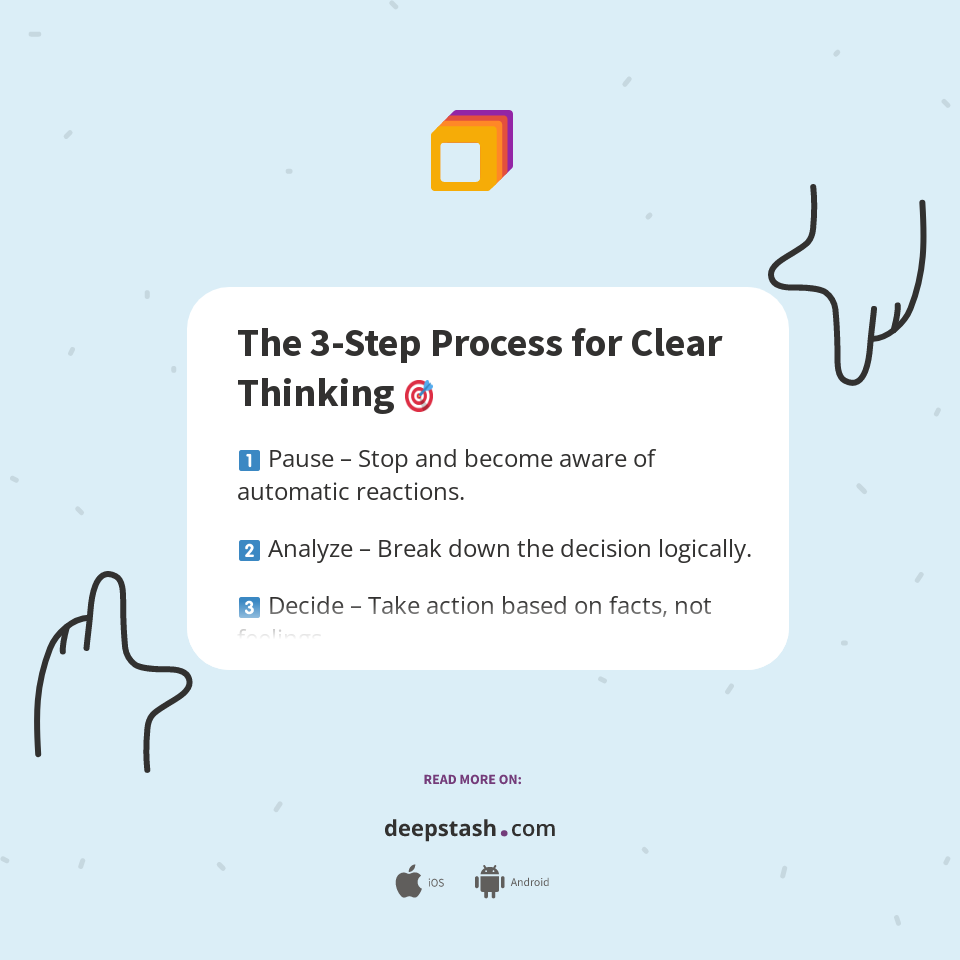 The 3-Step Process for Clear Thinking 🎯 - Deepstash