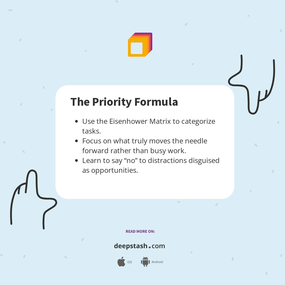The Priority Formula - Deepstash