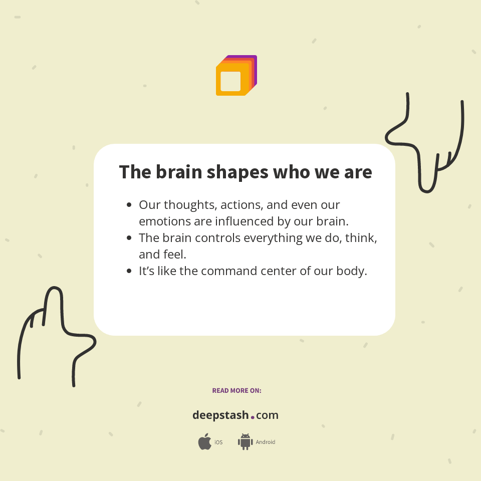 The brain shapes who we are - Deepstash