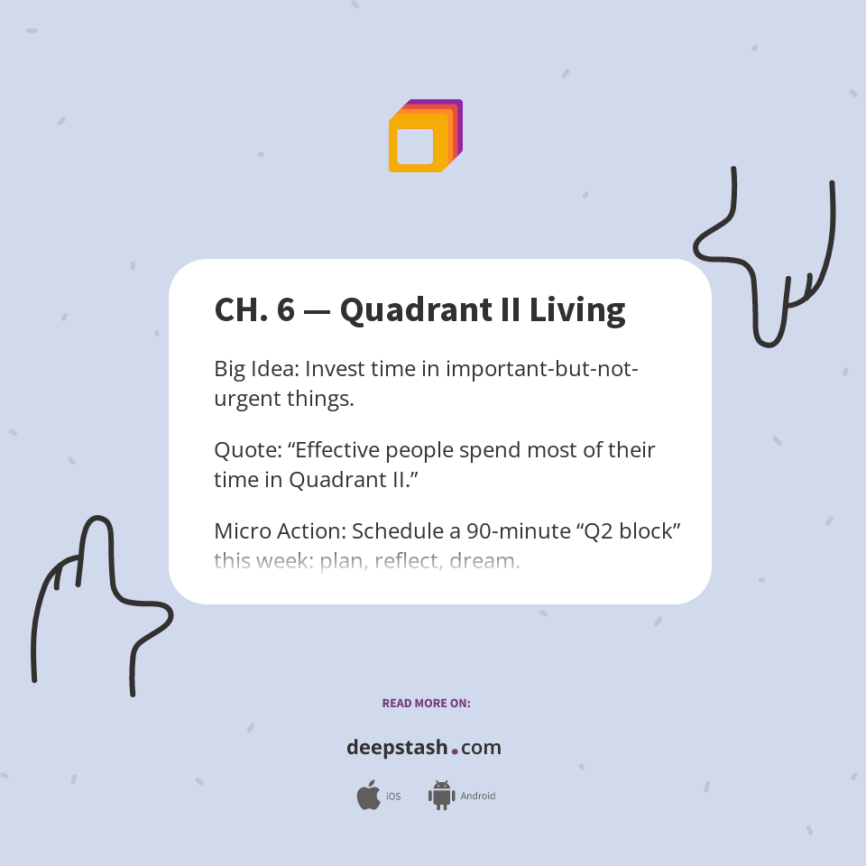 CH. 6 — Quadrant II Living - Deepstash