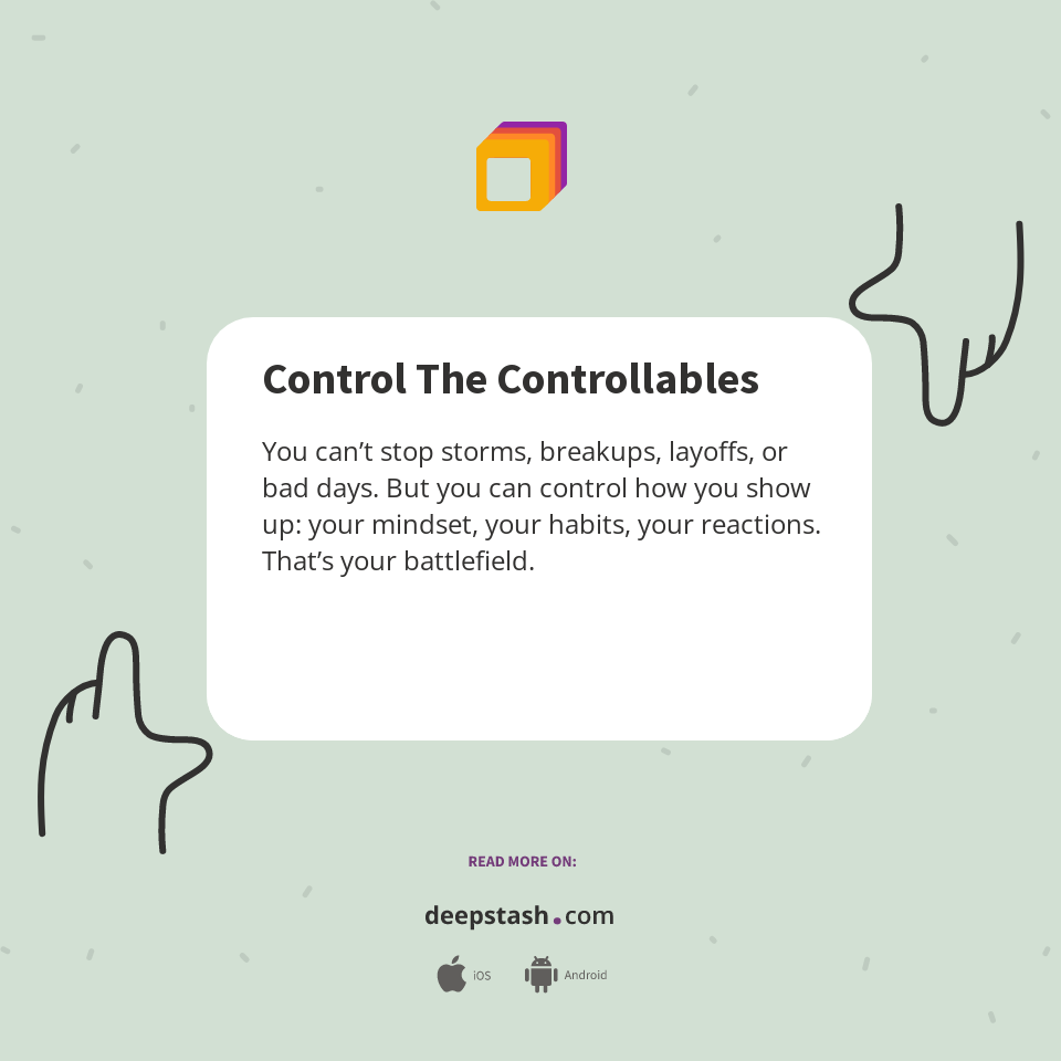 Control The Controllables - Deepstash