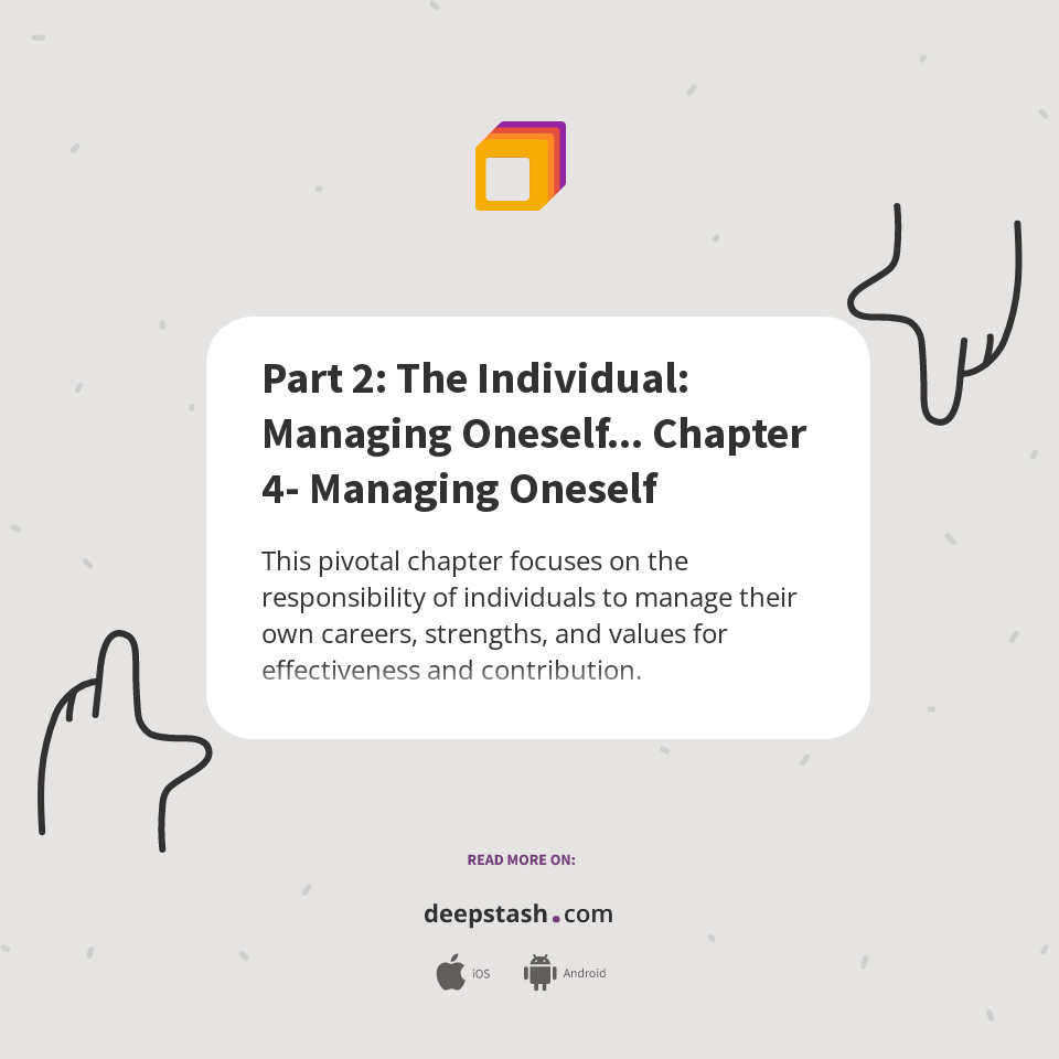 Part 2: The Individual: Managing Oneself... Chapter 4- Managing Oneself ...