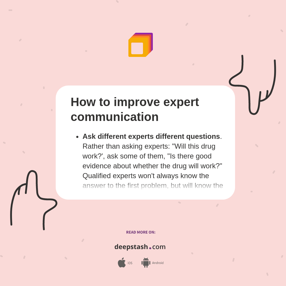 How to improve expert communication - Deepstash