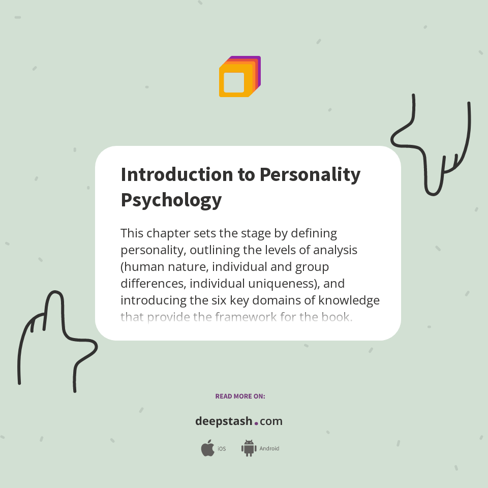Introduction to Personality Psychology - Deepstash