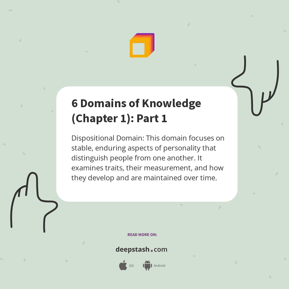 6 Domains of Knowledge (Chapter 1): Part 1 - Deepstash