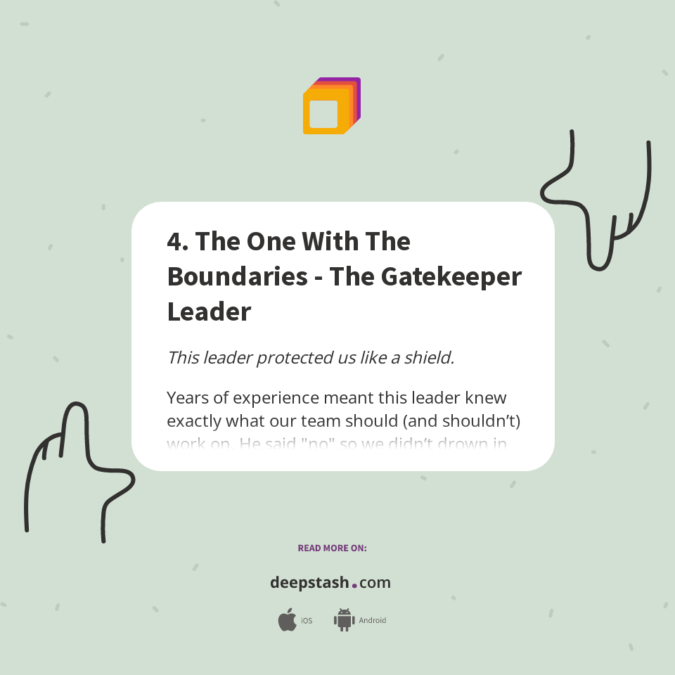 4. The One With The Boundaries - The Gatekeeper Leader - Deepstash