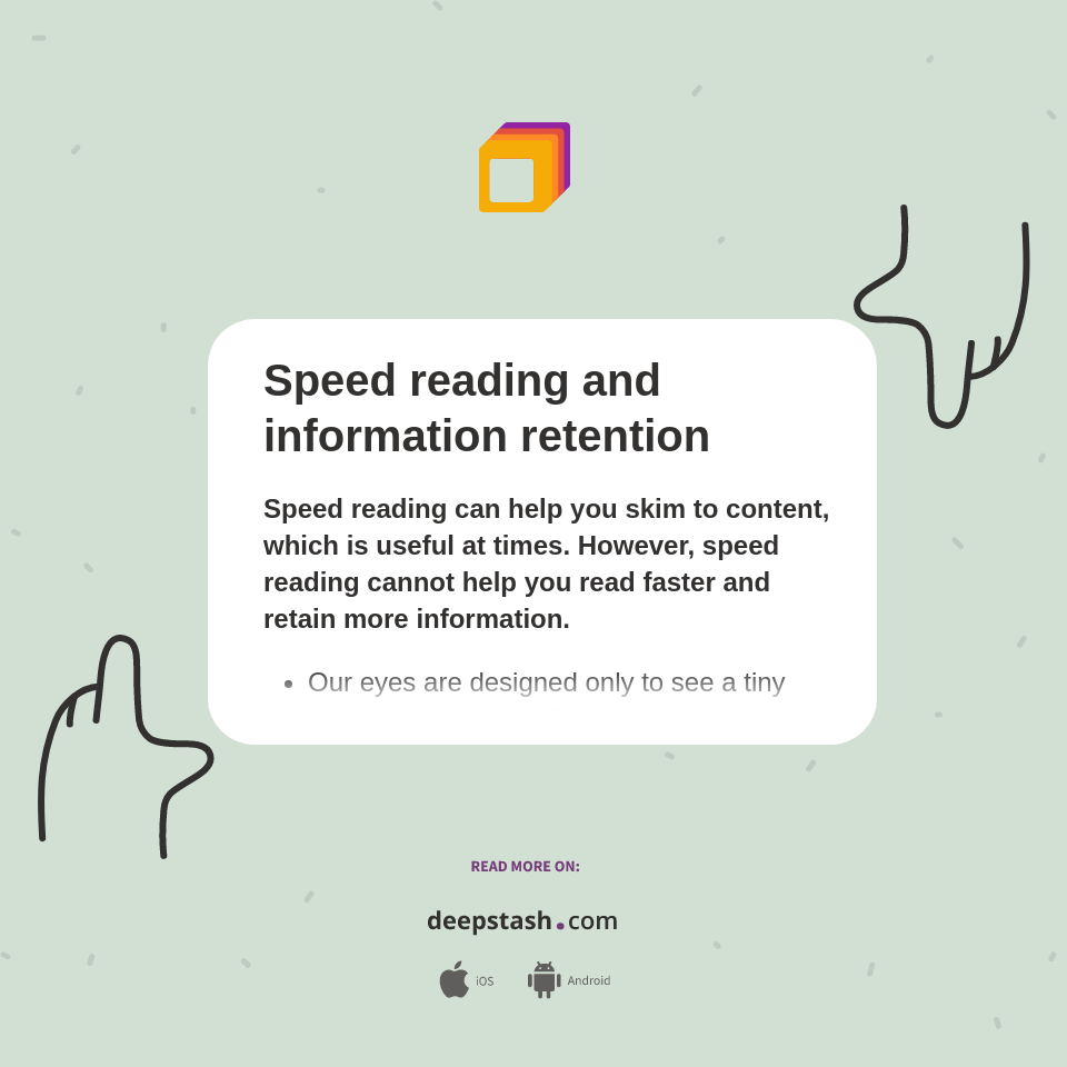 Speed reading and information retention - Deepstash