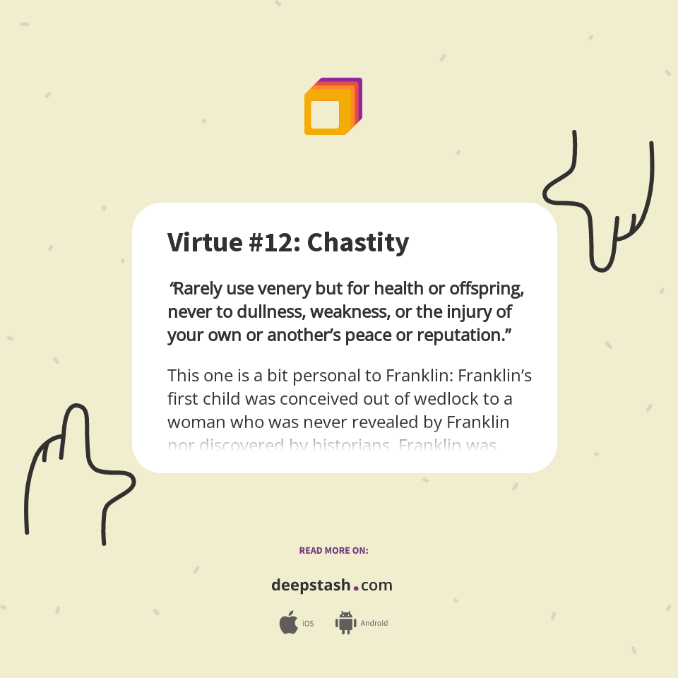 Virtue #12: Chastity - Deepstash
