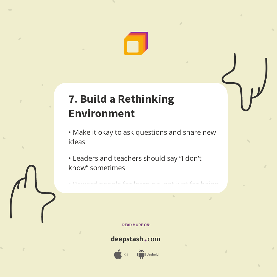 7. Build a Rethinking Environment - Deepstash