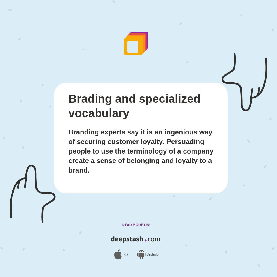 Brading and specialized vocabulary - Deepstash